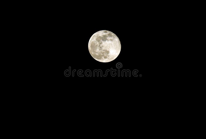 Full Moon at Midnight on Black Sky Stock Photo - Image of full, craters ...