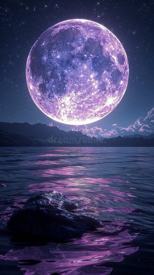 Full Moon Reflecting in Water Stock Image - Image of river, moonset ...