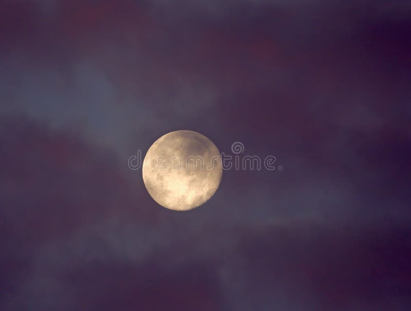 Full Moon through Morning Cloud. Stock Photo - Image of moonlight ...