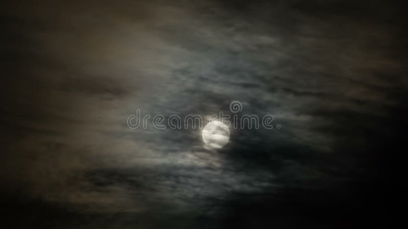 Full Moon Moves through the Clouds in the Night Sky. Timelapse Stock ...