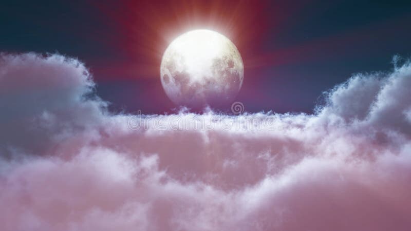 Full moon above clouds 4k stock footage. Video of atmosphere - 251178638