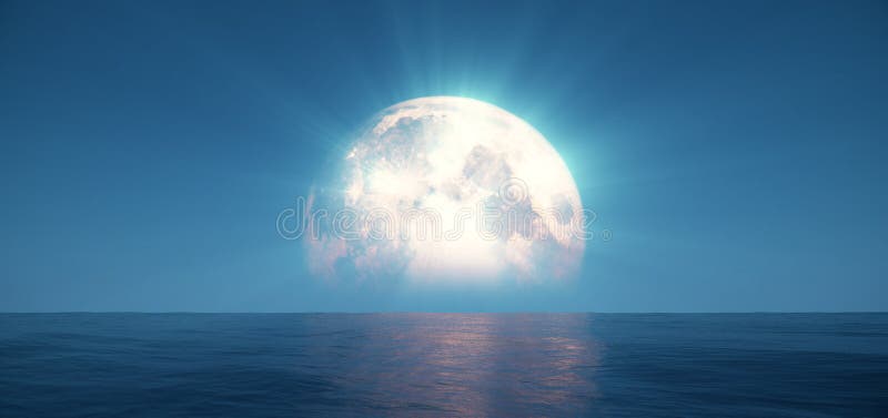 Full Moon at Night Abstract Stock Illustration - Illustration of ...