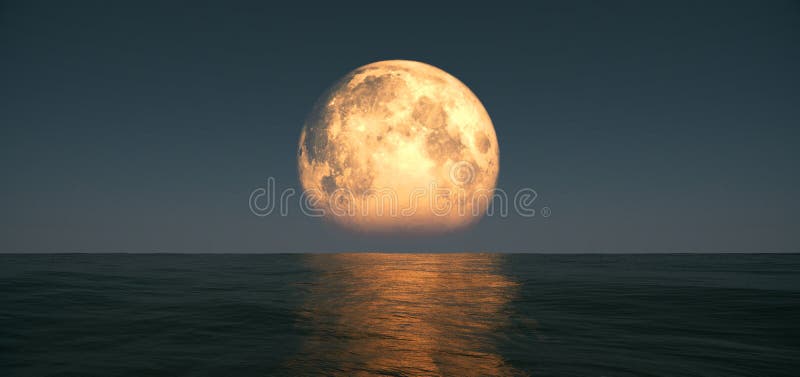 Full Moon at Night Abstract Stock Illustration - Illustration of ...