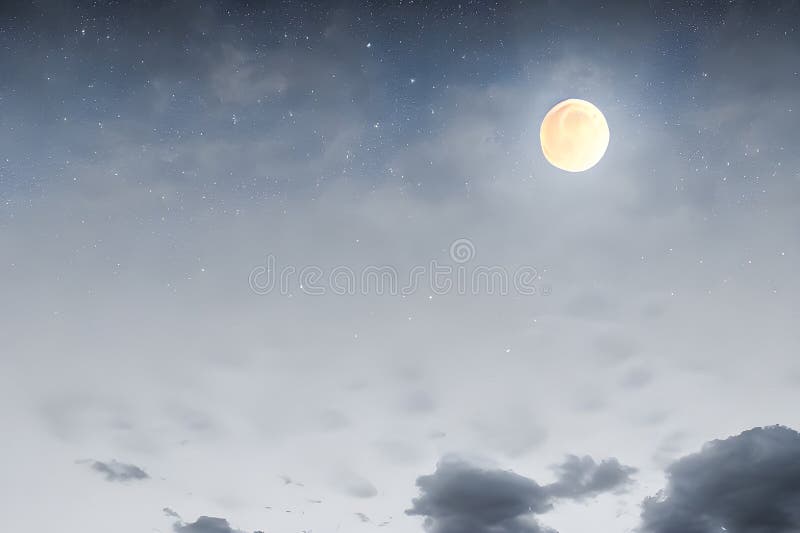 Full Moon at Night a Cloud Passed Over. Full Moon Nighttime. Generative ...