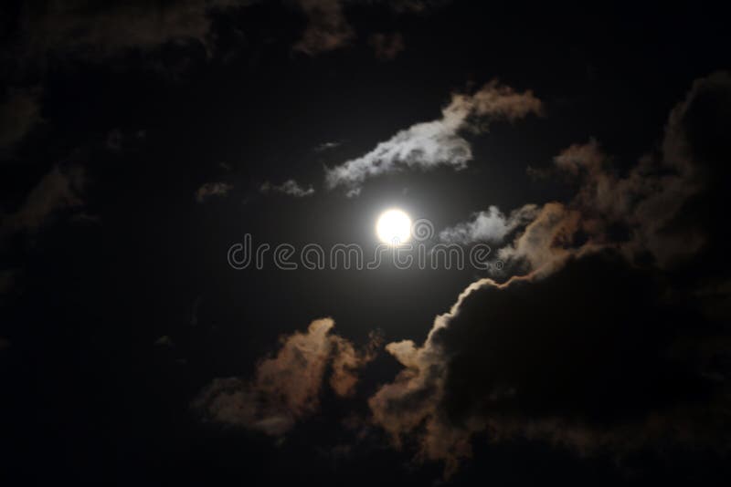 Full Moon at Night with Clouds Stock Photo - Image of dark, moon: 171152414