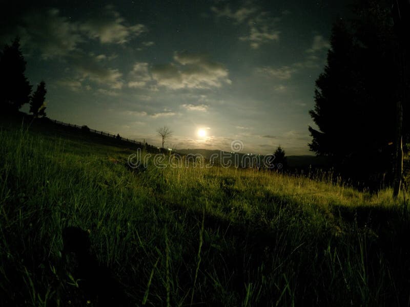 Full moon stock image. Image of full, moon, romania, mountains - 55282527