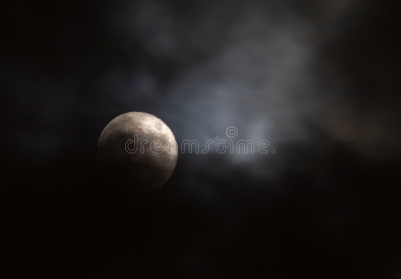 Full Moon at Night with Passing Clouds Stock Image - Image of weather ...