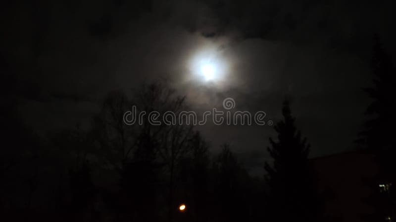 Full moon on the night sky stock footage. Video of night - 215240894
