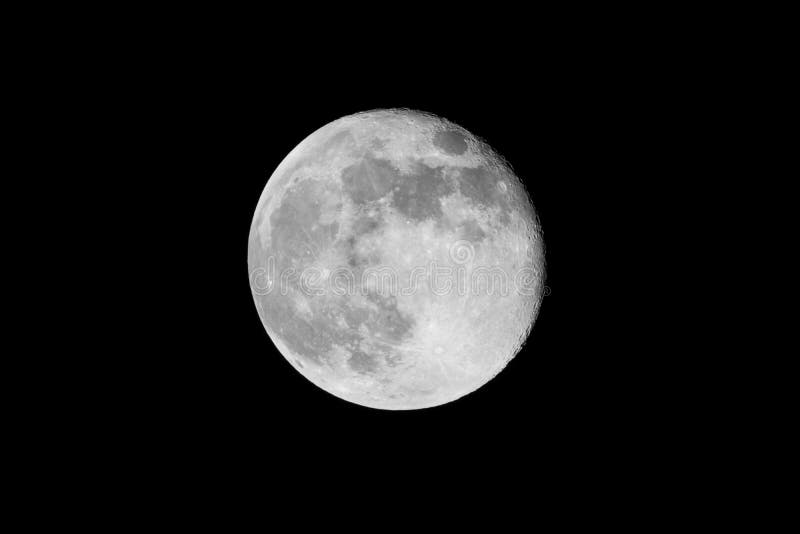 Almost Full Moon on Night Sky Stock Image - Image of moon, lunar: 237979251