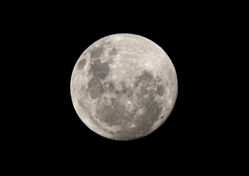 Full Moon in the Night Sky Illuminated by a Bright White Light Stock ...