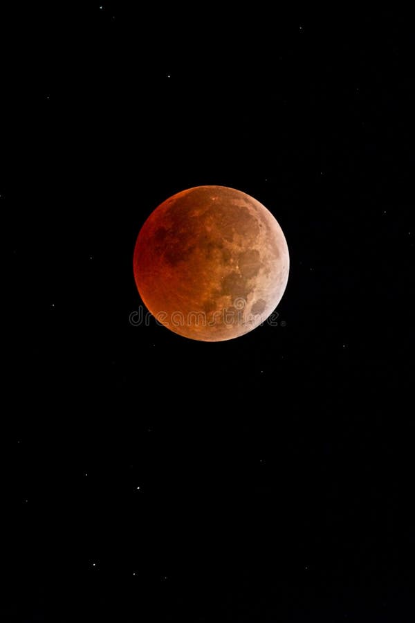 Full Moon in Night Sky during Lunar Eclipse Stock Image - Image of ...