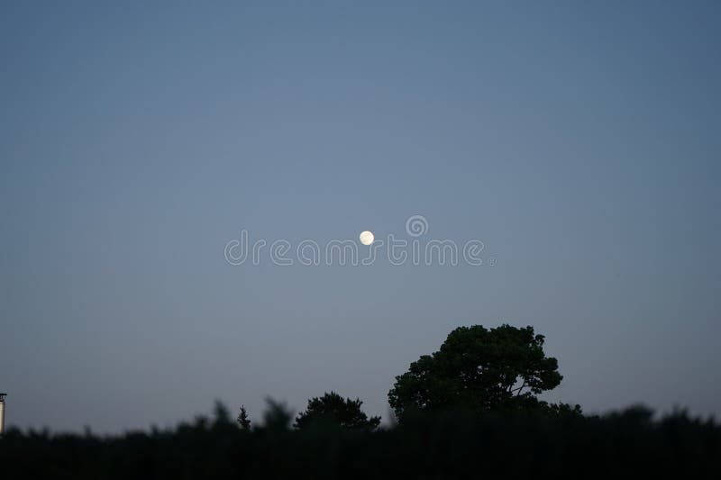 Full Moon in the Night Sky in May. Berlin, Germany Stock Photo - Image ...
