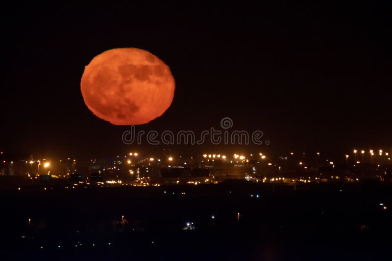 Nightfall with a full moon stock image. Image of nature - 200143229