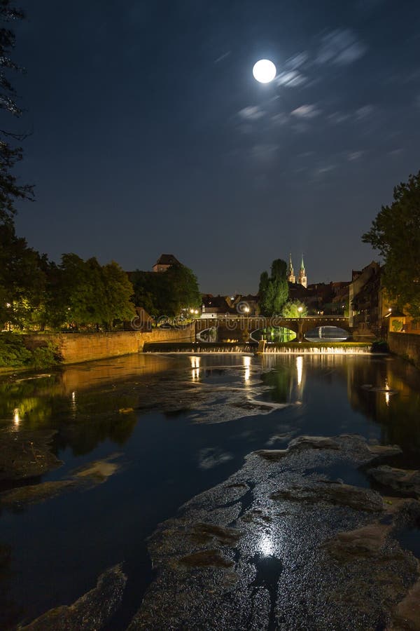 Full Moon- Nuremberg, Germany Stock Photo - Image of lights, bright ...