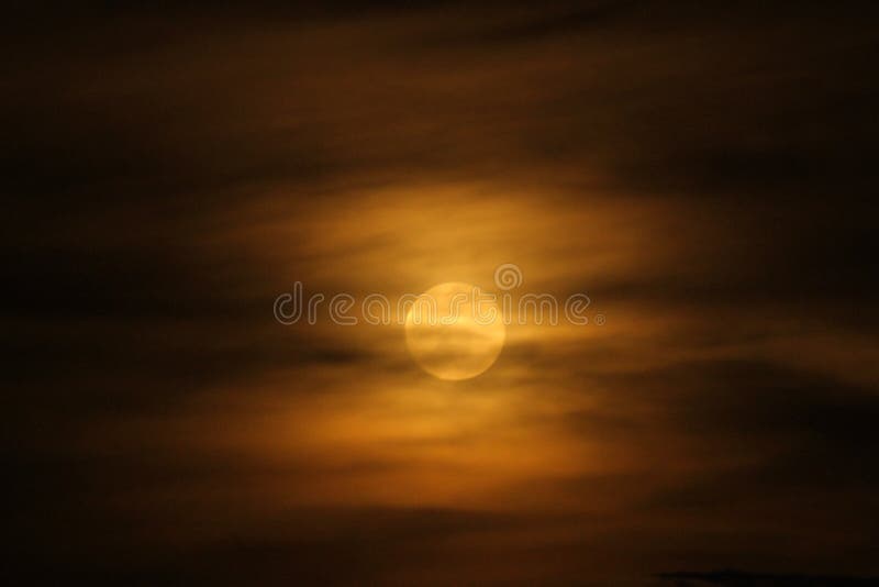 Full Moon in Orange Clouds stock image. Image of black - 39317739