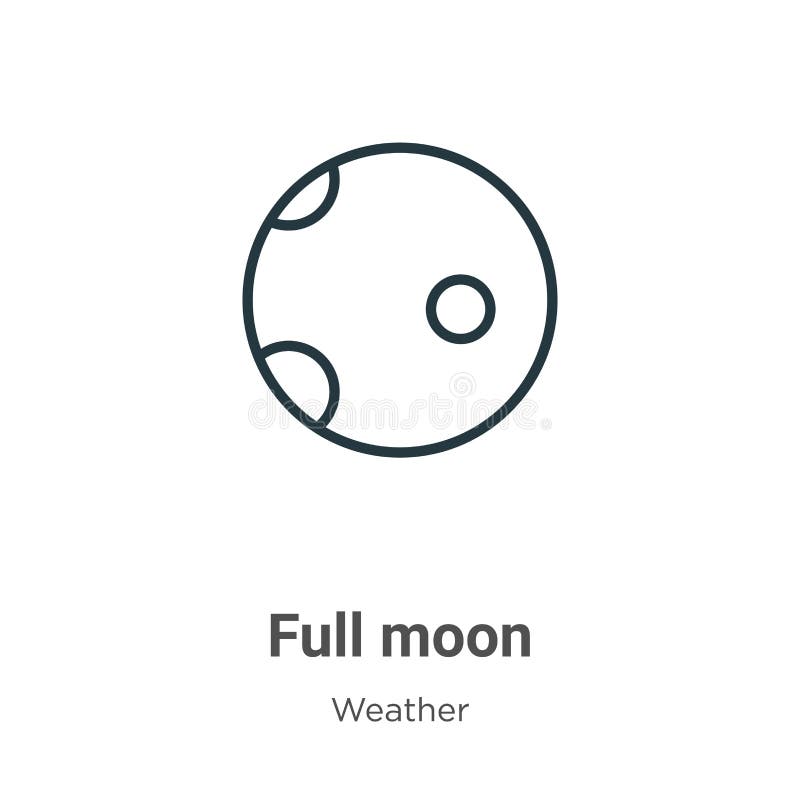 Moon Outline Vector Icon. Thin Line Black Moon Icon, Flat Vector Simple ...