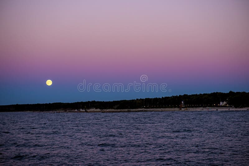 Full Moon Over the Baltic Sea Stock Image - Image of full, moon: 61231307