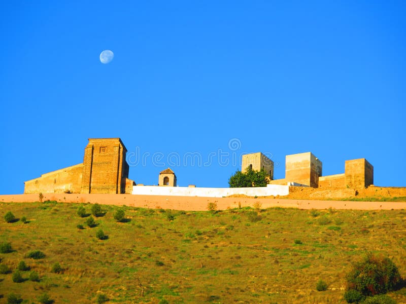 Full Moon over Castle stock image. Image of moon, morning - 63159477
