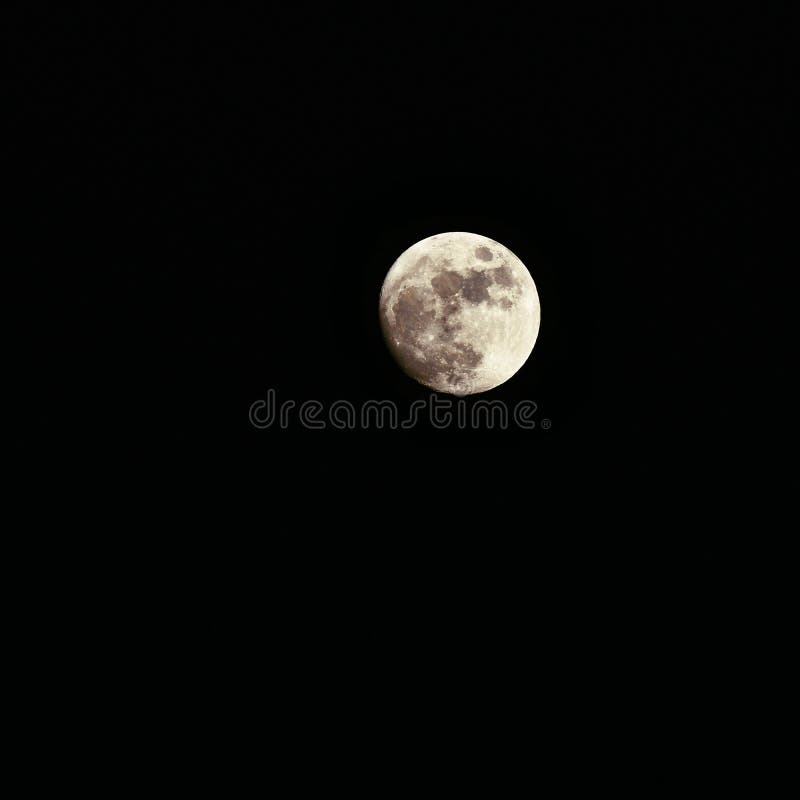 Full Moon Over Dark Black Sky at Night Stock Image - Image of full ...