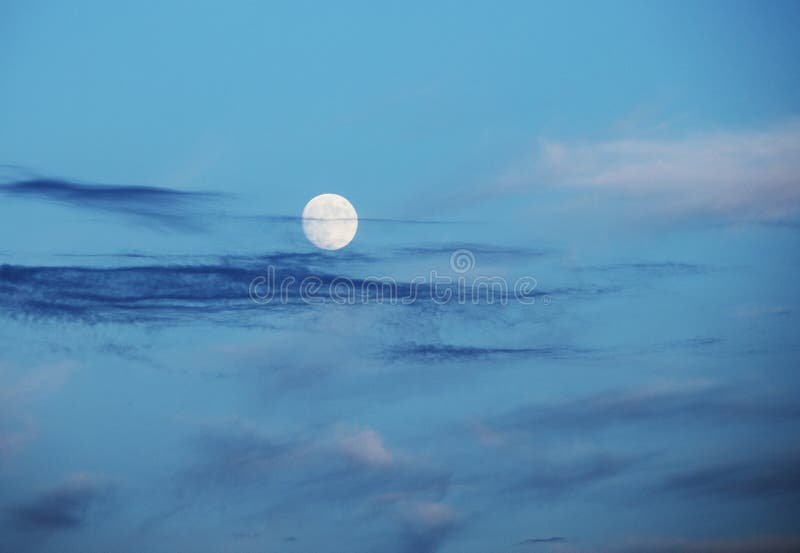 Full moon over evening sky stock image. Image of night - 28892535