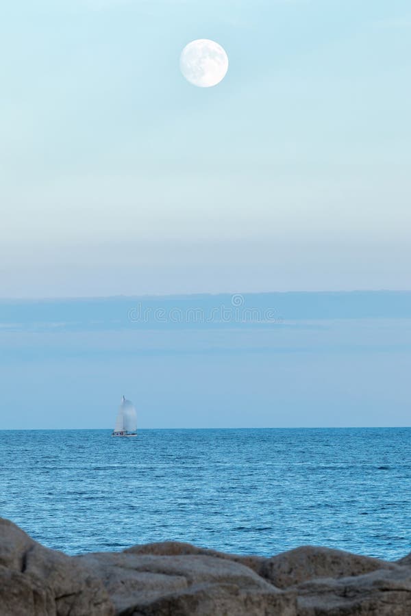 Full moon over ocean stock photo. Image of lake, cumulus - 60988228