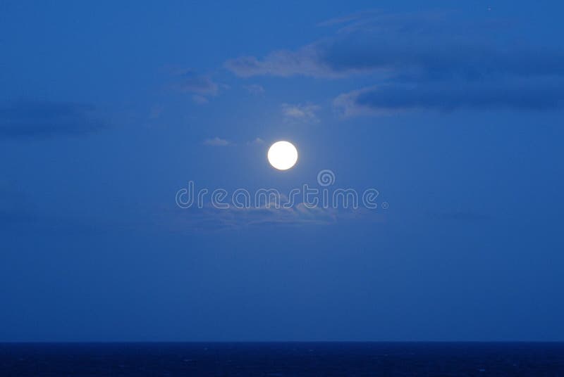 Full Moon over the Ocean stock image. Image of lunar, light - 9548863