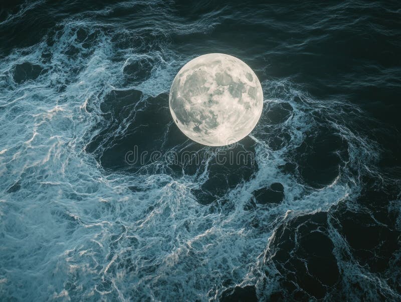 Full Moon Over Ocean stock image. Image of atmospheric - 379193991
