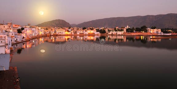 Full Moon Over Pushkar,india Stock Image - Image of worship, holy: 12715449