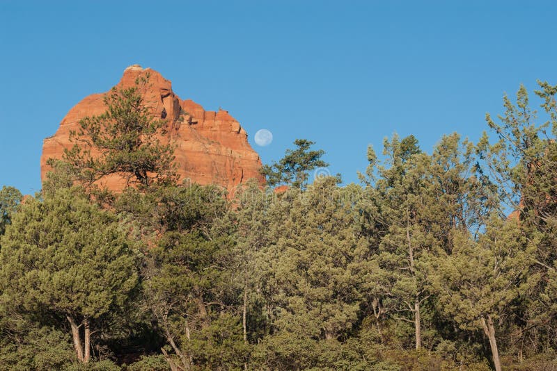 Full Moon Over Red Rocks stock photo. Image of moon, southwest - 86038702