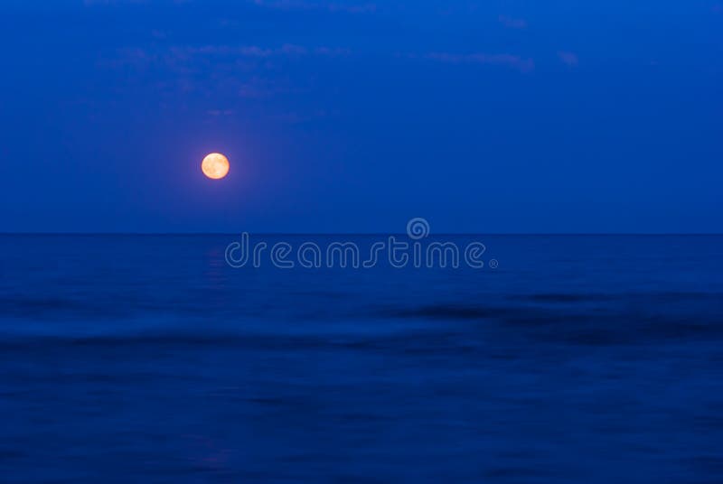Full moon over the sea stock photo. Image of nightfall - 42504978