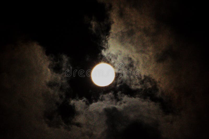 Full Moon Over the Sea Horizon and Mountains. Stock Image - Image of ...