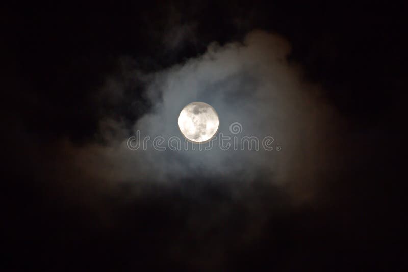 Full Moon Over the Sea Horizon and Mountains. Stock Photo - Image of ...
