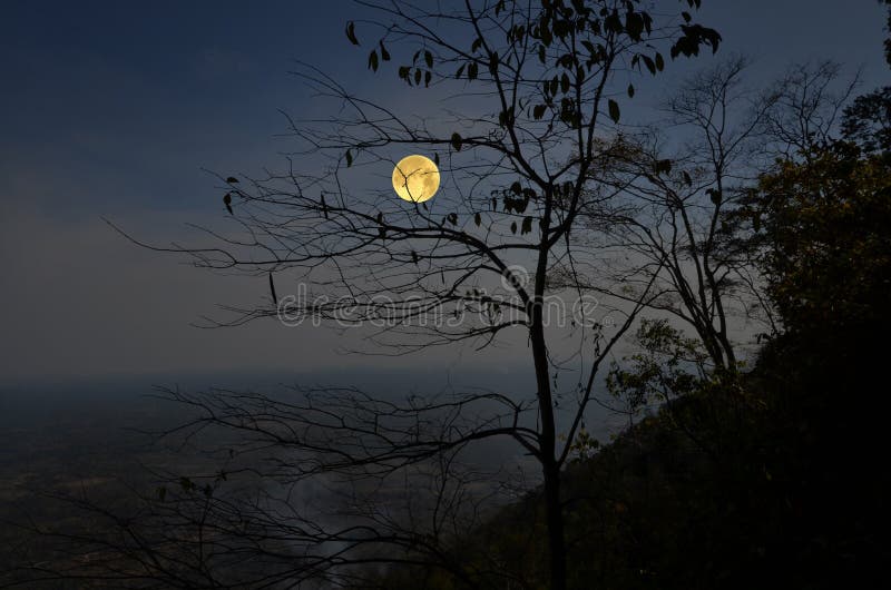 Full moon over the valley stock image. Image of landscape - 94108189