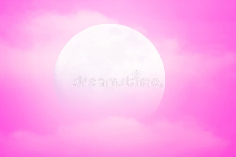 Full Moon Pink Sky in Winter Stock Image - Image of high, frost: 93358147