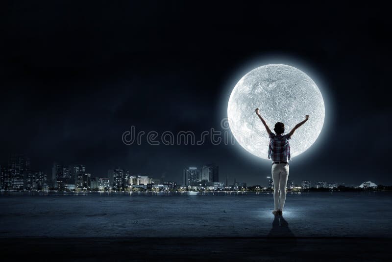 Full moon stock photo. Image of life, silhouette, night - 57267762