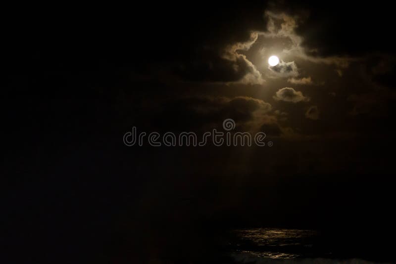 Full Moon with Reflection Over the Sea Stock Photo - Image of abstract ...