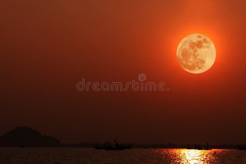 Full moon with reflection stock photo. Image of cloudscape - 60326336