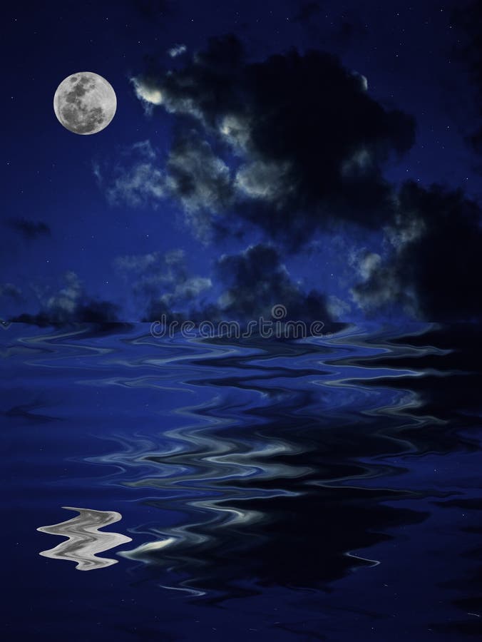 Full Moon Reflection In The Water Stock Image - Image: 21444311
