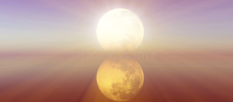 Full Moon Reflection on the Water Illustration Stock Illustration ...