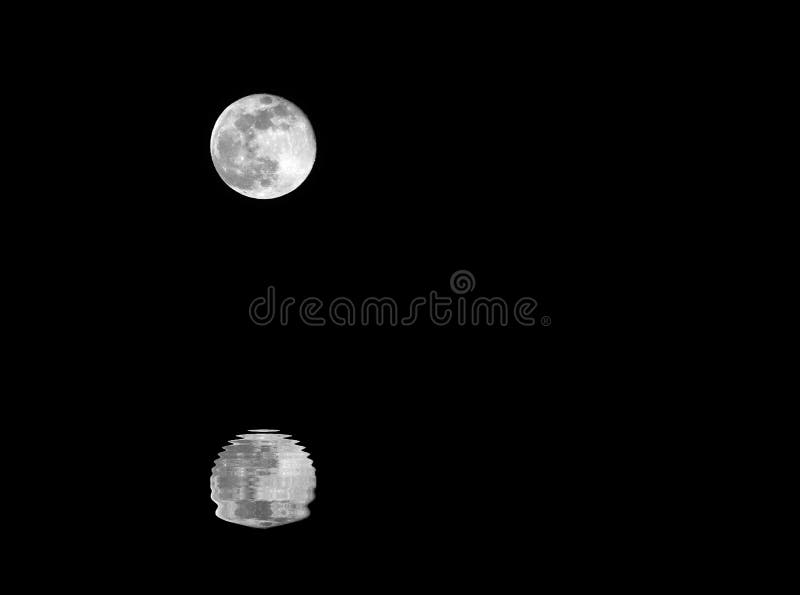Full Moon and the Reflection on the Water Stock Image - Image of circle ...
