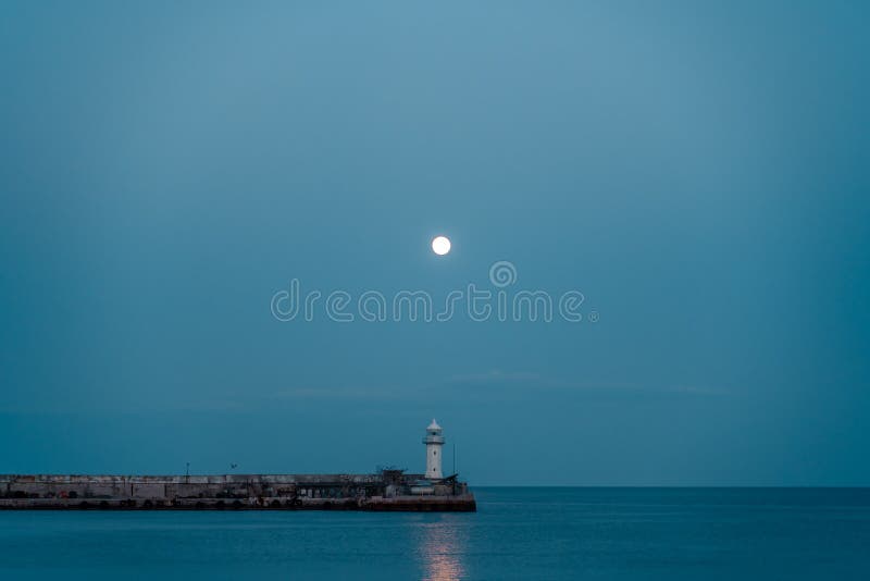 The Full Moon Rises To the Lighthouse, the Moon Path is Not the Sea ...