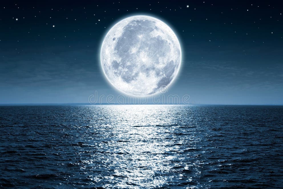 Full moon stock photo. Image of reflection, glowing, beam - 63676500