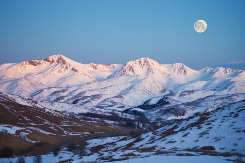 Full Moon Rising Over Remote Alpine Landscape Stock Photos - Free ...