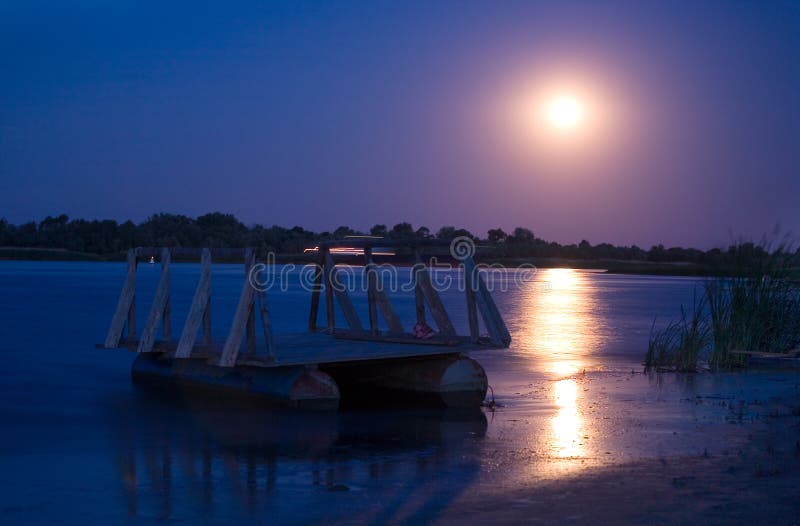 Moon reflecting in a lake stock image. Image of beach - 28994571
