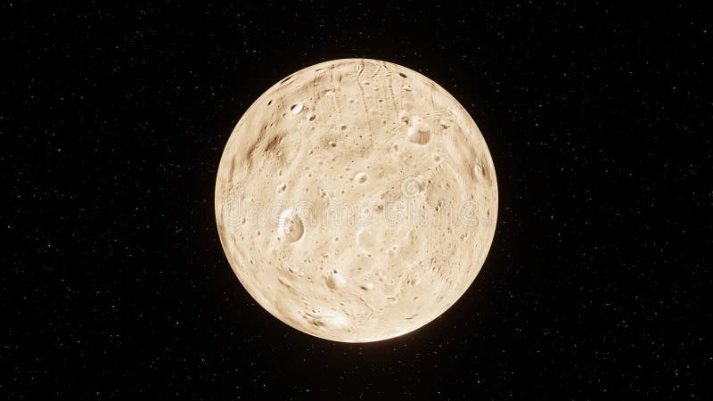 Full Moon Rotating on Black Space Background. 3D Loop Animation Motion ...