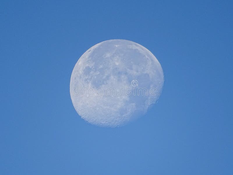 Full Moon Seen during the Day. in Romania Stock Image - Image of zoom ...