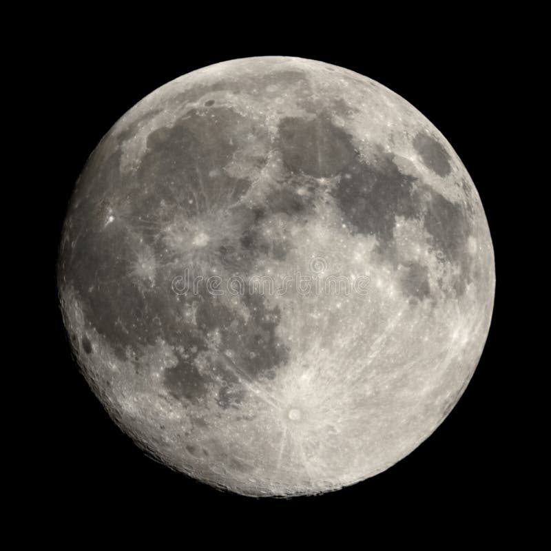 Full Moon Seen with Telescope Stock Image - Image of satellite ...