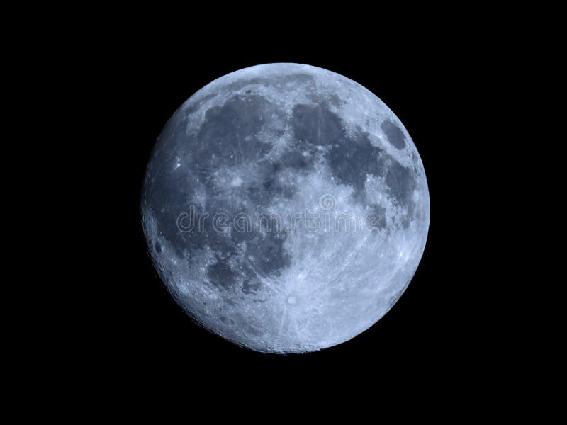 Full Moon Seen with Telescope Stock Photo - Image of telescope ...