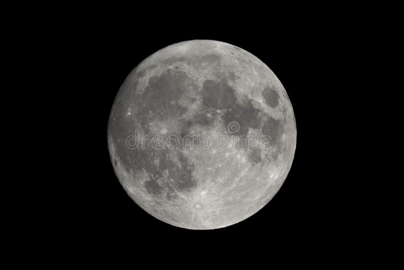 Full Moon Seen with Telescope Stock Photo - Image of lunar, telescope ...