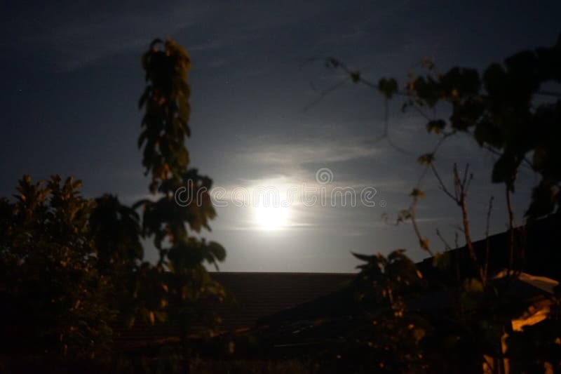The Full Moon Shines in June at Night. Berlin, Germany Stock Photo ...